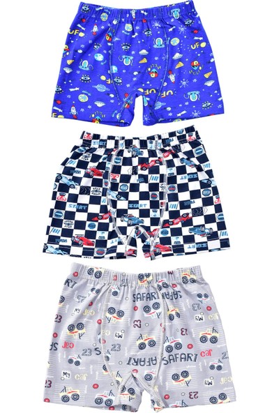 Pemilo Erkek Çocuk 254 Desenli 3'lü Boxer Karışık Renk Pemilo Erkek Çocuk 254 Desenli 3'lü Boxer Karışık Renk