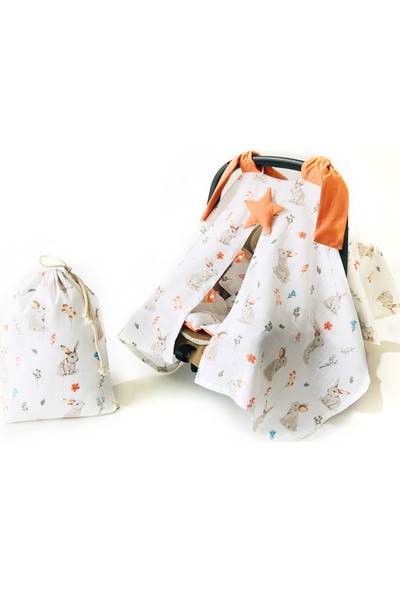 Atölye Eda Müslin puset Örtüsü Minderi Kese 3 Parça