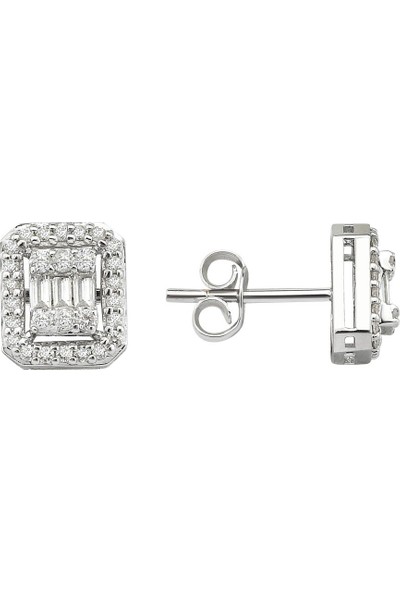 Siena 0,36 Karat, Pırlanta Baget Taşlı Küpe