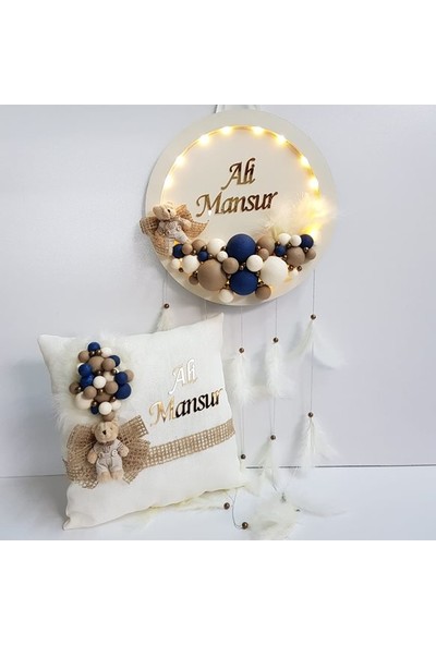 Baby Lüks LED Işıklı Bubble Kapı Süsü Ayıcıklı Yuvarlak ve Takı Yastığı Seti Baby Lüks LED Işıklı Bubble Kapı Süsü Ayıcıklı Yuvarlak ve Takı Yastığı Seti