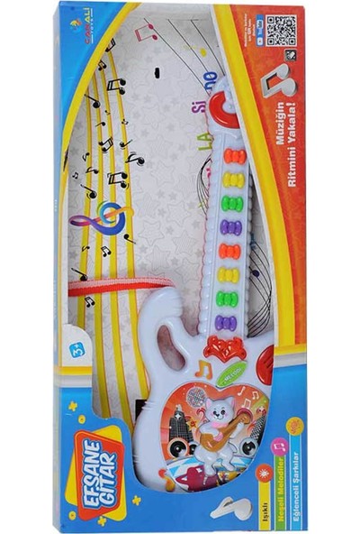Çebi Toys Türkçe Şarklı Eğlenceli Efsane Gitar Beyaz Çebi Toys Türkçe Şarklı Eğlenceli Efsane Gitar Beyaz