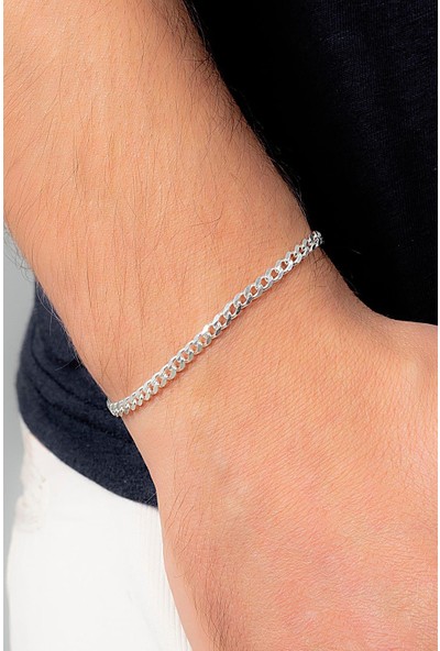 In Dubai Silver Erkek Gurmet Gümüş Zincir Bileklik 20 cm DBSE4009 In Dubai Silver Erkek Gurmet Gümüş Zincir Bileklik 20 cm DBSE4009