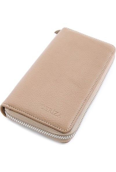 Hakiki Deri Telefon Bölmeli Cüzdan Vizon