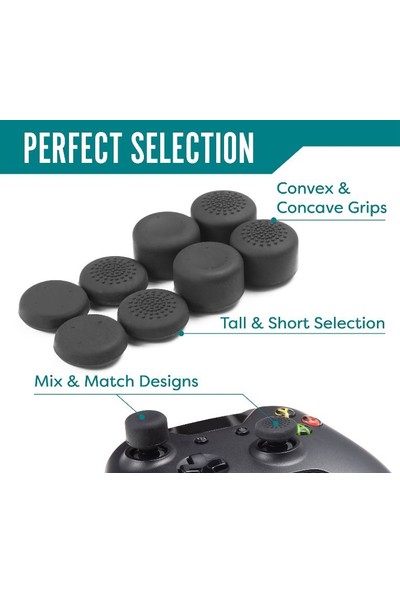 Feza Xbox One Kollar Için [4 Çift / 8 Adet]silikon Analog Başlığı