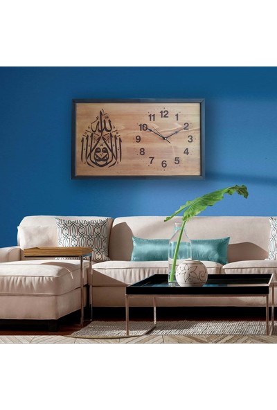 Püff Konsept El Işçiliği Ahşap Yakma Saat Tablo