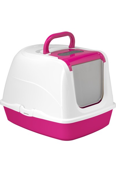 Moderna Flip Cat Kolay Açılır Filtreli Dekoratif Kapalı Kedi Tuvaleti Fuşya 50X39X37 cm Moderna Flip Cat Kolay Açılır Filtreli Dekoratif Kapalı Kedi Tuvaleti Fuşya 50X39X37 cm