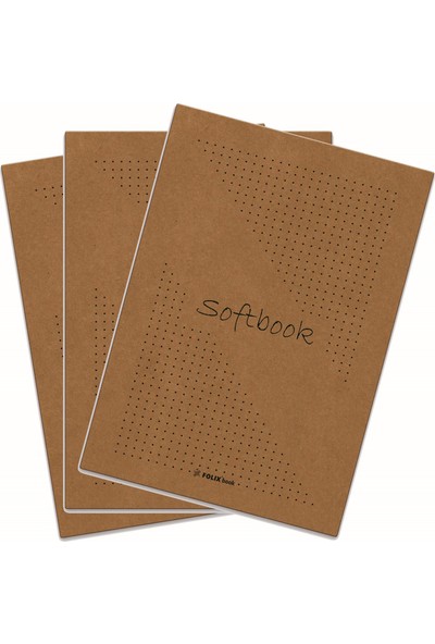 Folix Softbook Kraft Kapak Noktalı Defter 15,5 x 23 cm 3'lü Folix Softbook Kraft Kapak Noktalı Defter 15,5 x 23 cm 3'lü