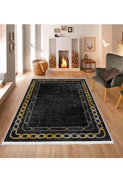 Benzahome Dijital Baskılı Deri Taban Halı