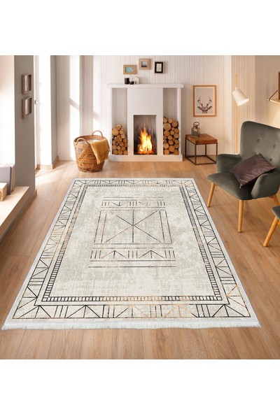 BENZAHOME Dijital Baskılı Deri Taban Halı