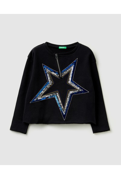 United Colors Of Benetton Payetli Boxy Sweatshirt