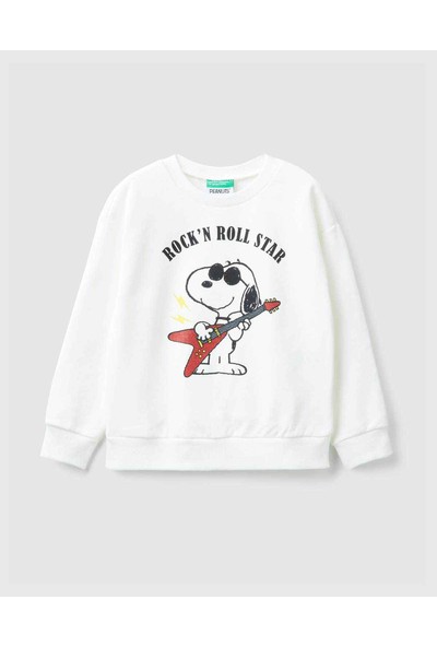United Colors Of Benetton Snoopy Baskılı Sweatshirt