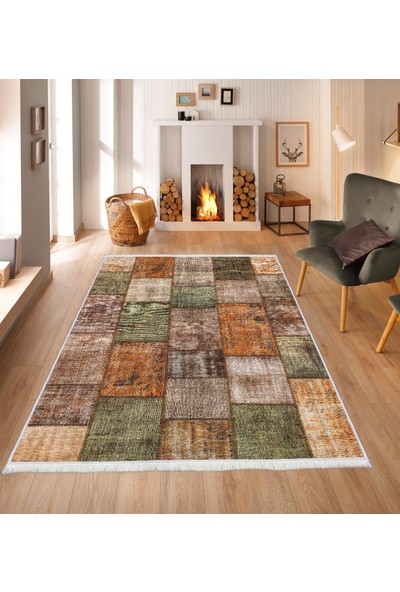 Benzahome Dijital Baskılı Deri Taban Halı