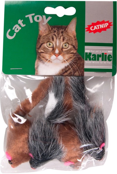 Karlie Peluş Fare Siyah Beyaz 5 cm