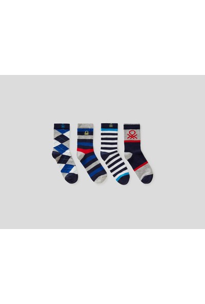 United Colors Of Benetton 4lü Desenli Soket Çorap