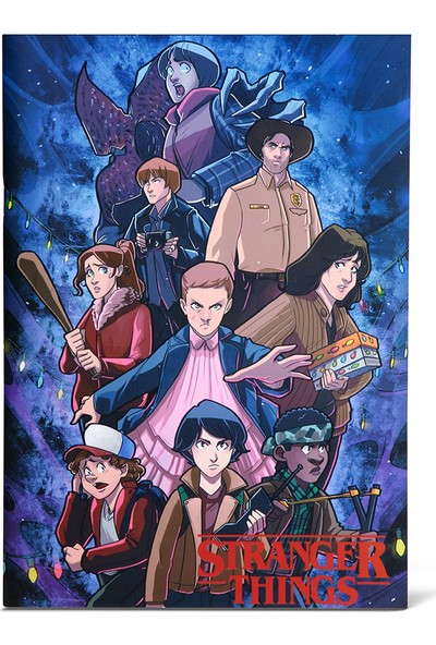 Hepsi Şirin Stranger Things Temalı Büyük Boy Defter Lacivert Hepsi Şirin Stranger Things Temalı Büyük Boy Defter Lacivert