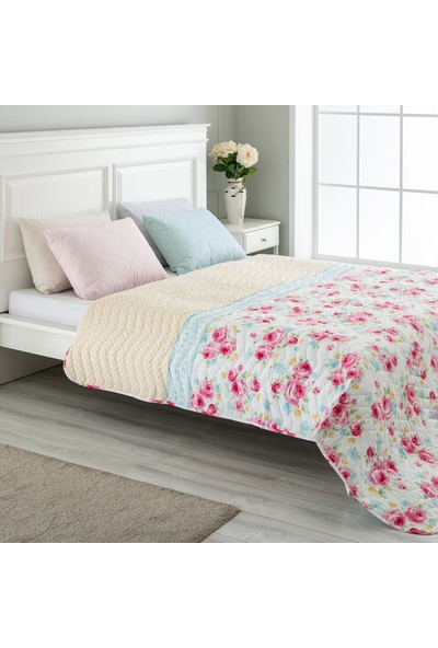 Favore Casa Masal Chello Kapitoneli Çok Amaçlı Örtü Çift Kişilik 200 x 220 cm Pembe