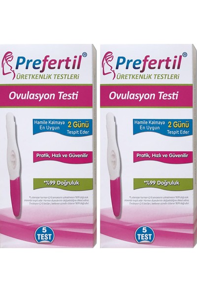 Prefertil Ovulasyon Testi 2 Kutu - 10 Test Prefertil Ovulasyon Testi 2 Kutu - 10 Test