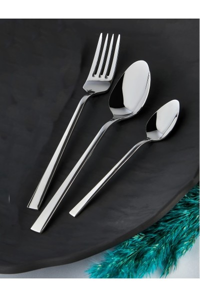 Miazze Sade 36 Prç 12 Kişilik Tatlı Çatal-Kaşık Çay Kaşığı Takımı Miazze Sade 36 Prç 12 Kişilik Tatlı Çatal-Kaşık Çay Kaşığı Takımı