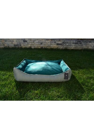 Panda Yeşil Desenli Köpek Yatağı - L