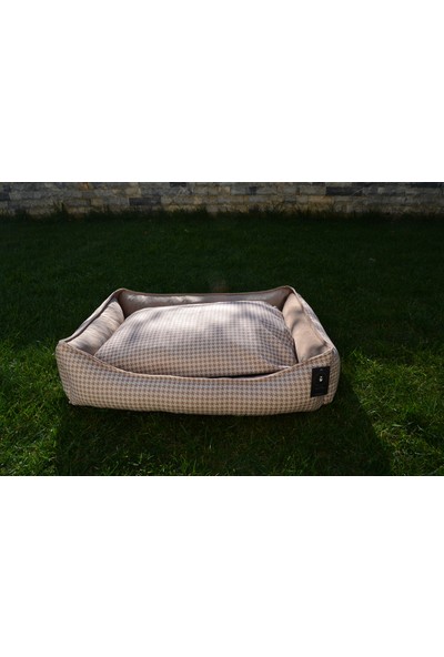 Panda Kahverengi Desenli Xl Köpek Yatağı