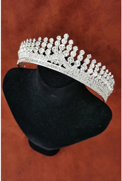 Simge Aksesuar Kristal Taşlı Gelin Tacı