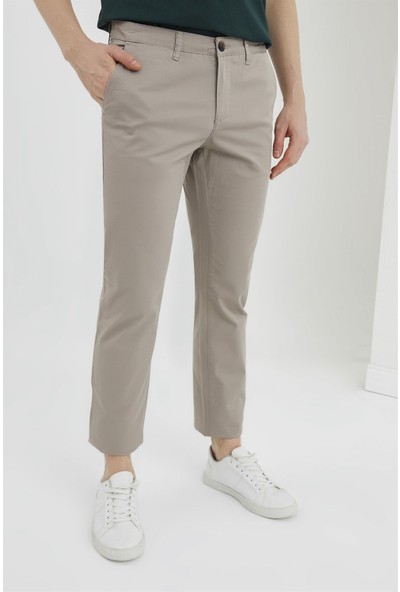 Z Giyim Erkek Vizon Likralı Keten Pantolon