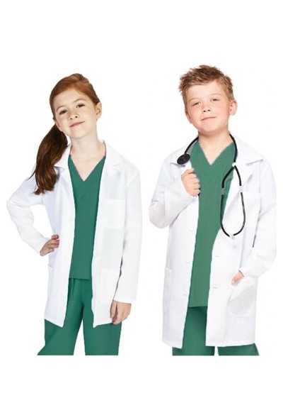 Arslan İş Elbiseleri Beyaz Kız-Erkek Çocuk Doktor, Laboratuvar Önlüğü