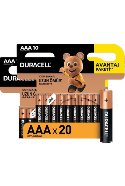 Duracell Alkalin Aaa Ince Kalem Piller 20'li Duracell Alkalin Aaa Ince Kalem Piller 20'li