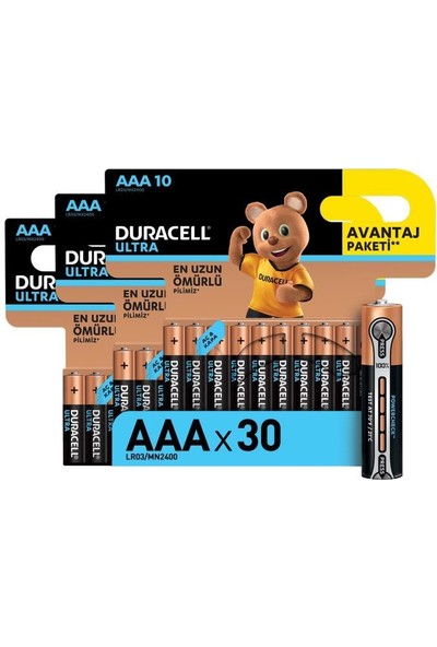 Duracell Ultra Alkalin Aaa Ince Kalem Piller 30'lu Duracell Ultra Alkalin Aaa Ince Kalem Piller 30'lu