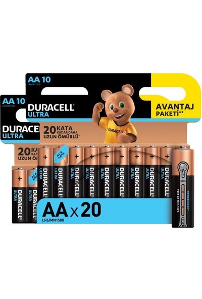 Duracell Ultra Alkalin Aa Kalem Piller 20'li Duracell Ultra Alkalin Aa Kalem Piller 20'li