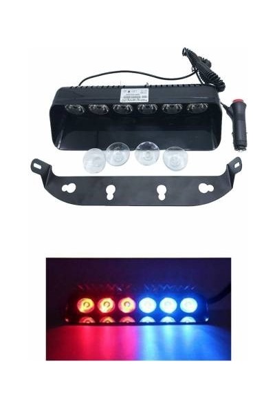 Erka Otomotiv S6 Cam Içi Vantuzlu Çakar Kırmızı Mavi Erka Otomotiv S6 Cam Içi Vantuzlu Çakar Kırmızı Mavi