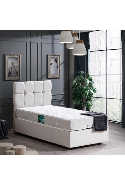 Setay Letto Tek Kişilik Baza Başlık, Comfort Yatak Seti, Krem Setay Letto Tek Kişilik Baza Başlık, Comfort Yatak Seti, Krem