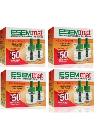 Esemmat Elektrolikit Sivrisineklere Karşı 90 Gece 720 Saat 4 'lü