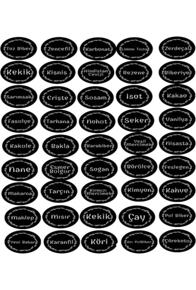 Lalezen 60 Çeşit Mutfak Kavanoz Baharatlık Sticker Baharat Bakliyat Etiket - Hediyeli Gönderim Lalezen 60 Çeşit Mutfak Kavanoz Baharatlık Sticker Baharat Bakliyat Etiket - Hediyeli Gönderim