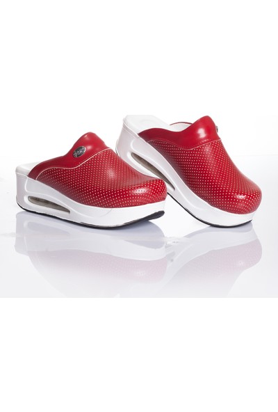 20TASARIMTERLIK Kırmızı Renk Airmax Sabo Terlik Hemşire Terliği Doktor Terliği Hastane Terliği Air Sabo Terlik Medikal Sabo Terlik