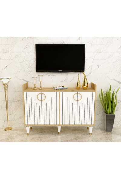 Cantek Rosa Tv Ünitesi Konsol Safirmeşe Beyaz