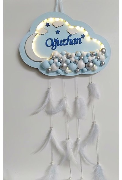 LED Işıklı Bubble Kapı Süsü Ayıcıklı Bulut Ahşap Pano Kapısüsü Mavi LED Işıklı Bubble Kapı Süsü Ayıcıklı Bulut Ahşap Pano Kapısüsü Mavi