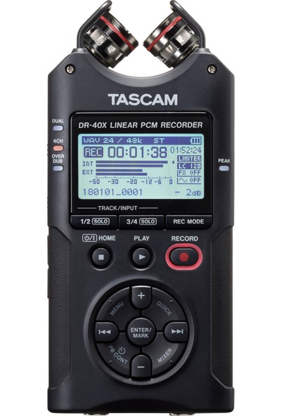 Tascam DR-40X 4-Kanal Ses Kayıt Cihazı ve USB Ses Arabirimi Tascam DR-40X 4-Kanal Ses Kayıt Cihazı ve USB Ses Arabirimi