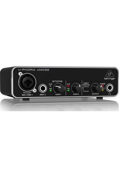 Behringer UMC22 Midas Mikrofon Preamfi 2x2 USB Ses Kartı Behringer UMC22 Midas Mikrofon Preamfi 2x2 USB Ses Kartı