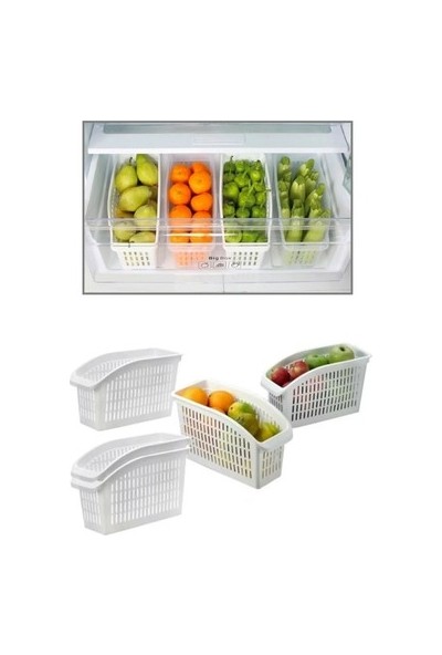 2M1B Buzdolabı Sepeti Dolap Içi Düzenleyici Sepet Organizer 5 Adet