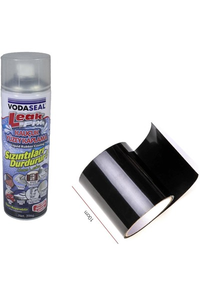 Vodaseal Leak Fix Su Sızdırmaz Sprey Beyaz 396 gr + Su Geçirmez Bant