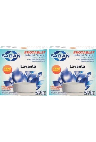 Saban Nem Alıcı Rutubet Giderici Yedek Tablet 2'li 2 x 250 gr Lavanta Saban Nem Alıcı Rutubet Giderici Yedek Tablet 2'li 2 x 250 gr Lavanta