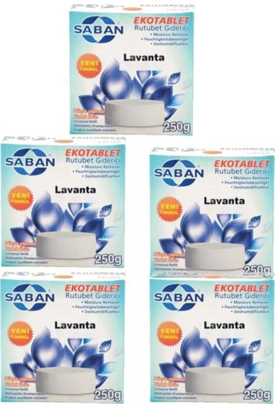Saban Nem Alıcı Rutubet Giderici Yedek Tablet 5'li 2 x 250 gr Lavanta Saban Nem Alıcı Rutubet Giderici Yedek Tablet 5'li 2 x 250 gr Lavanta