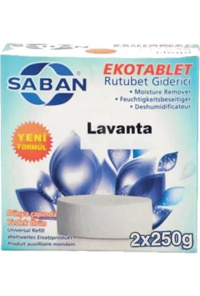 Saban Nem Alıcı Rutubet Giderici Yedek Tablet 2 x 250 gr Lavanta Saban Nem Alıcı Rutubet Giderici Yedek Tablet 2 x 250 gr Lavanta