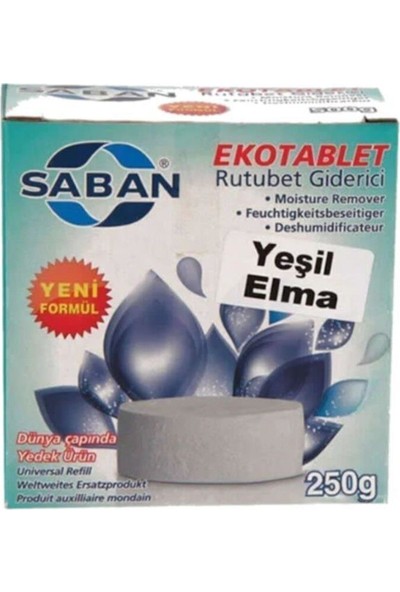 Saban Nem Alıcı Rutubet Giderici Yedek Tablet 2 x 250 gr Yeşil Elma Saban Nem Alıcı Rutubet Giderici Yedek Tablet 2 x 250 gr Yeşil Elma