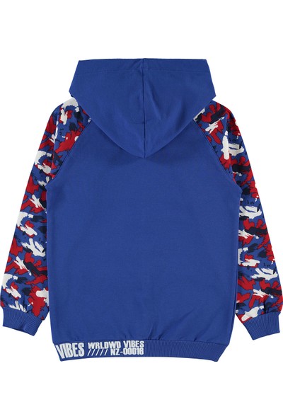 Civil Boys Erkek Çocuk Kapüşonlu Hırka 6-9 Yaş Saks Mavisi