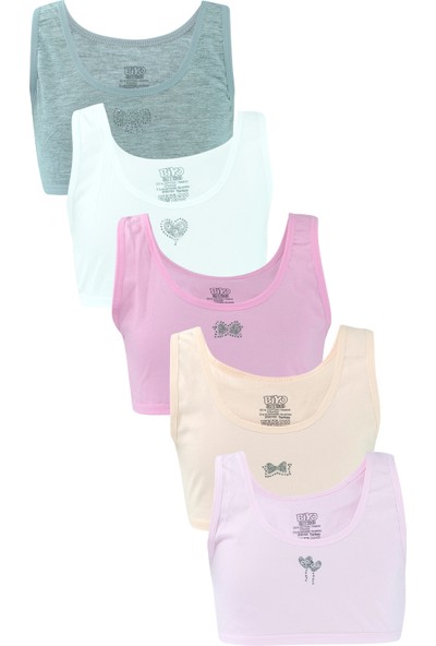 Biyokids Kız Çocuk Çok Renkli 5li Geniş Askılı Sporcu Bustiyer