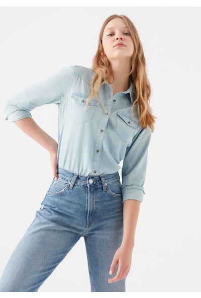 Mavi Kadın Isabel Lux Touch Lyocell Denim Gömlek 1257133703