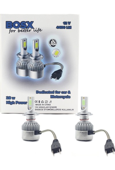 Dekohop Bosx LED Xenon Buz Mavi Yeni Teknoloji 4400 Lm Zenon Far Ampulü H1 / H3 / H4 / H7 / H11 / H27 / 9005 / 9006 Dekohop Bosx LED Xenon Buz Mavi Yeni Teknoloji 4400 Lm Zenon Far Ampulü H1 / H3 / H4 / H7 / H11 / H27 / 9005 / 9006