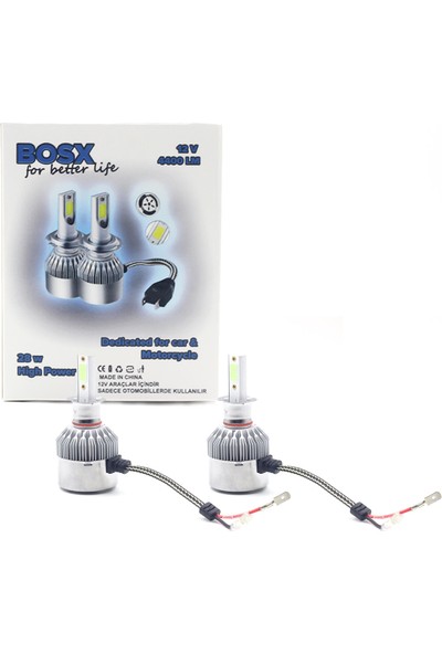 Dekohop Bosx LED Xenon Buz Mavi Yeni Teknoloji 4400 Lm Zenon Far Ampulü H1 / H3 / H4 / H7 / H11 / H27 / 9005 / 9006 Dekohop Bosx LED Xenon Buz Mavi Yeni Teknoloji 4400 Lm Zenon Far Ampulü H1 / H3 / H4 / H7 / H11 / H27 / 9005 / 9006